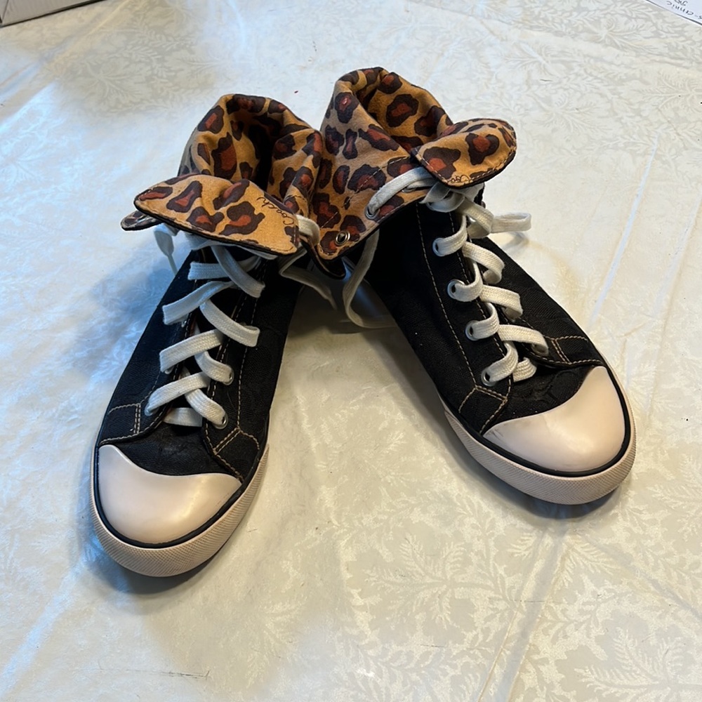 Coach High Top / Fold Down Animal Print Sneaker 6 1/2 - Gem
